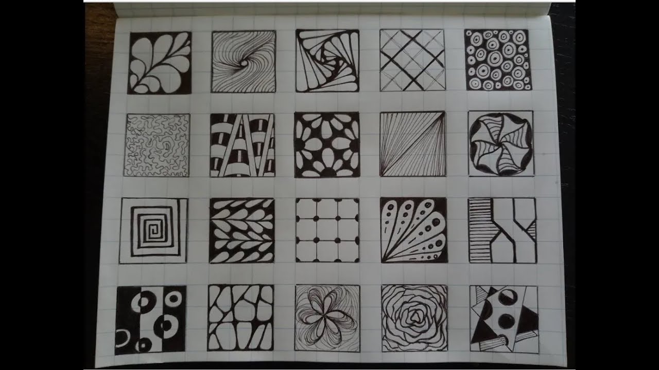 1001 Easy tangle patterns #7 - YouTube