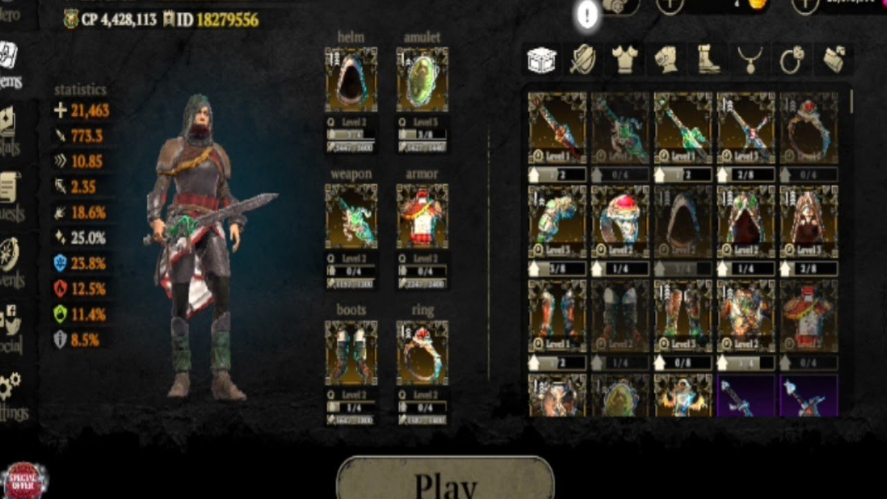 EVIL LANDS ASSASSIN LEGENDARY ITEMS #evil lands ipad - YouTube