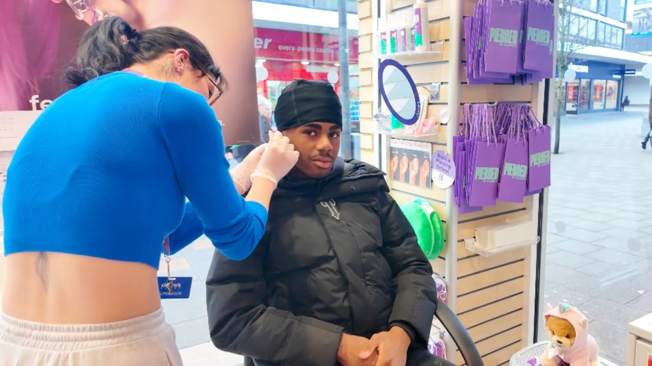 ANOTHER EAR PIERCING!! 😂 (dads not happy 😔) - YouTube