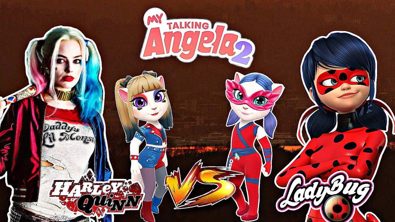 My Talking Angela 2 🤗 / Harley Quinn Joker VS LadyBug Miraculous VS ...