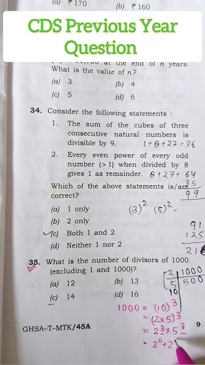 "Number of Divisors of a give number " || CDS Previous Year Question || Maths se hi hoga || # ...