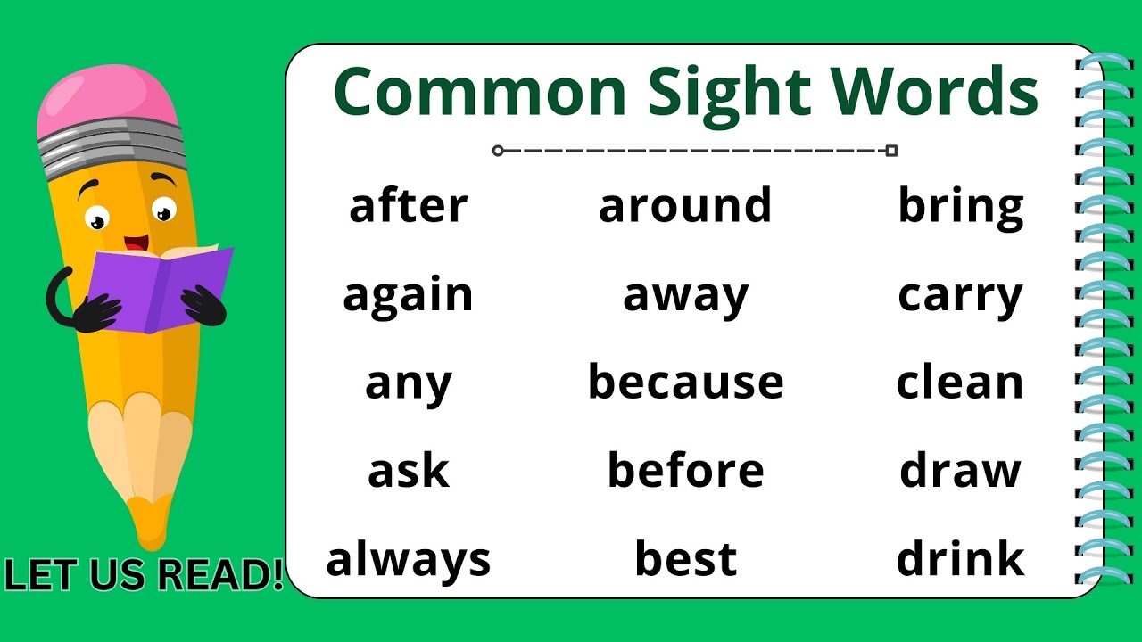 COMMON SIGHT WORDS I Read along with me I with Teacher Jake - YouTube