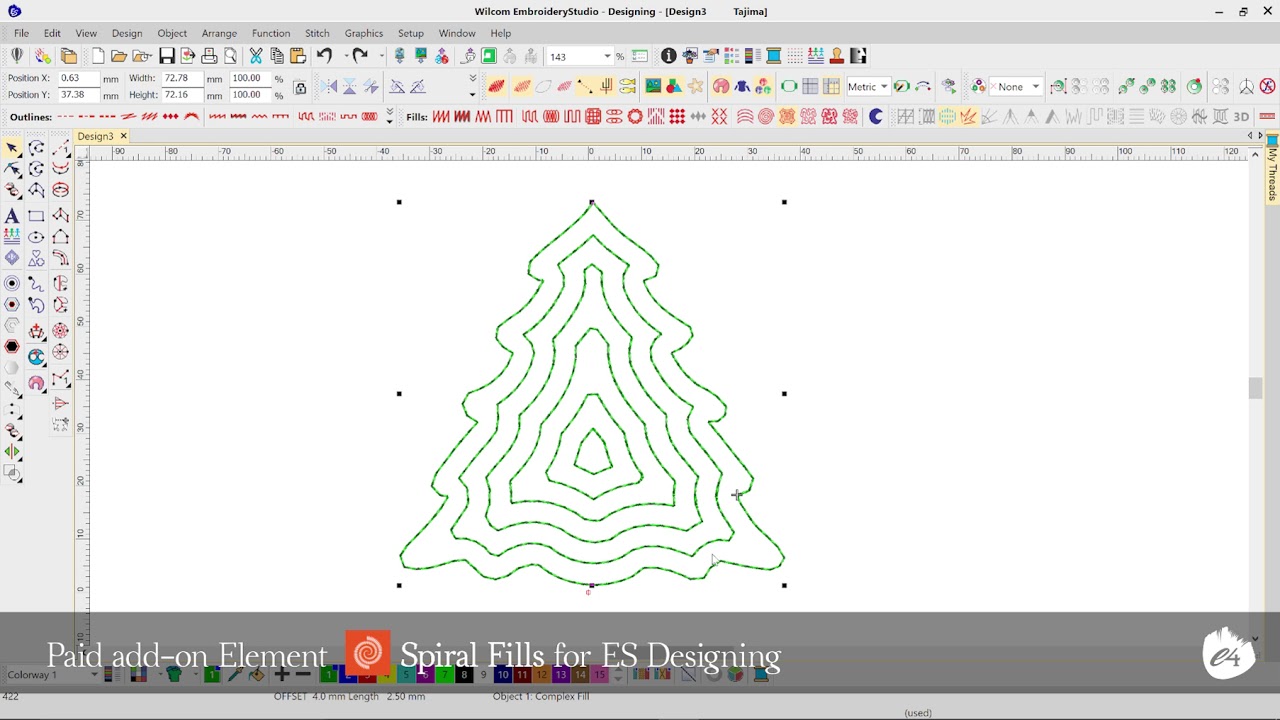 Offset Fills - New in EmbroideryStudio e4 Update e4.1 - YouTube
