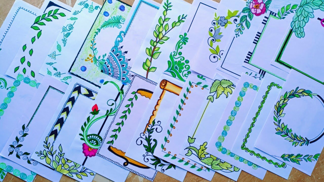 20 GREEN 💚 BORDER DESIGNS/PROJECT WORK DESIGNS/A4 SHEET/FILE/FRONT PAGE ...