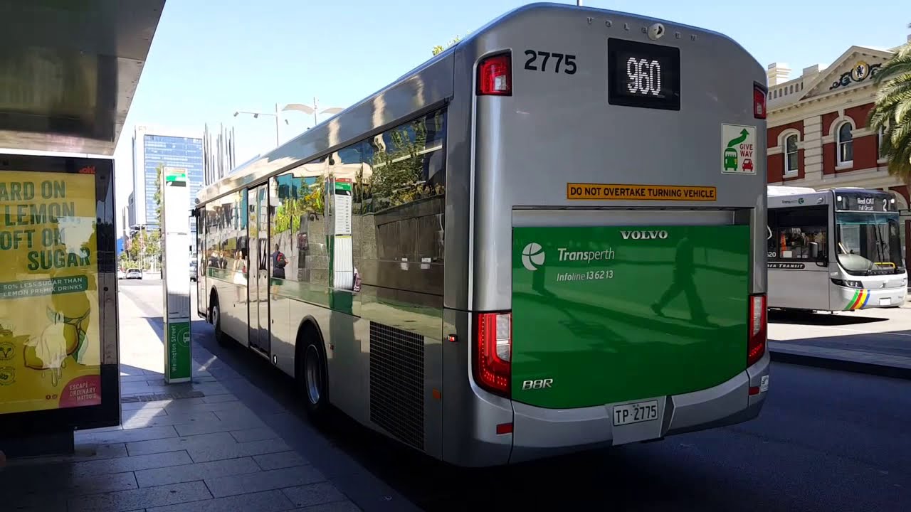 Transperth Volvo B8RLE (Volgren Optimus) TP2775 Departs Stop 26201 ...