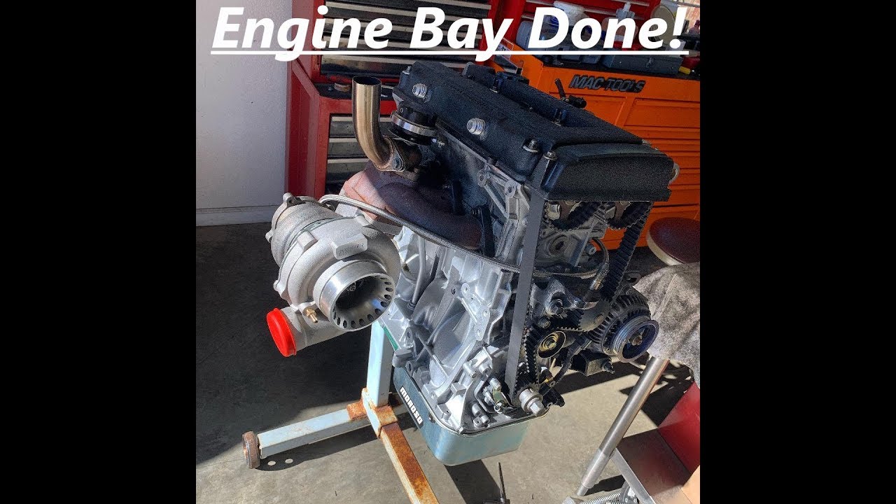 B20v Assembled! Engine Bay Paint Done! - YouTube