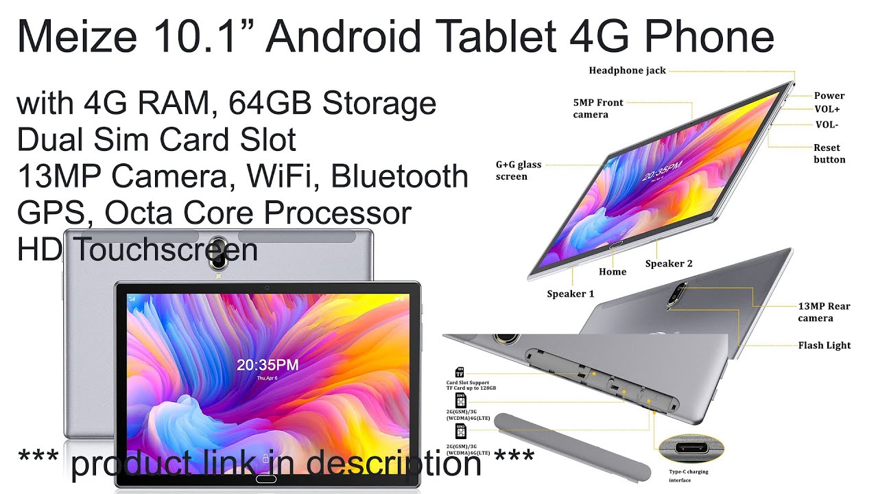 Unbox & Setup: Meize 4G Phone 10.1" Tablet Android 10.0 Dual Sim 13MP ...