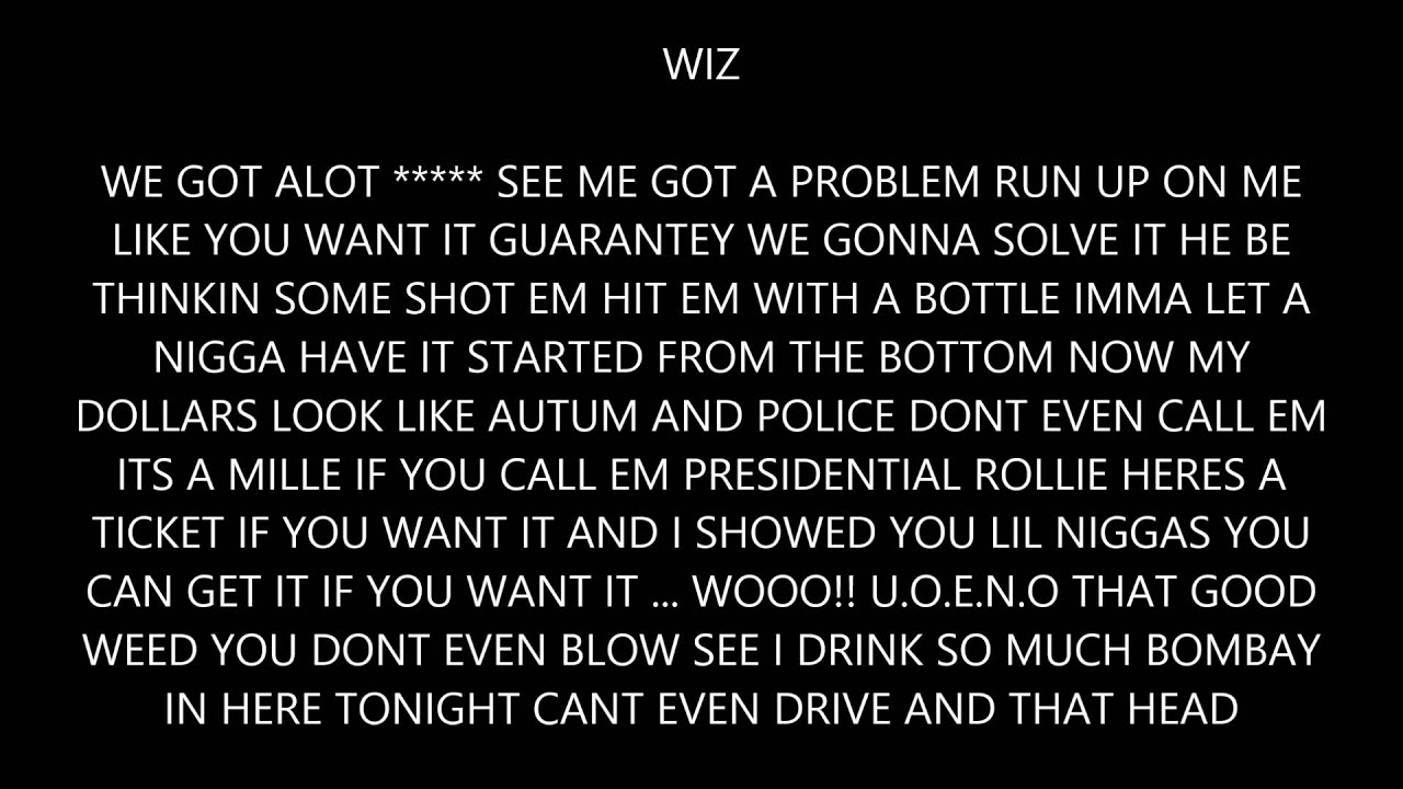 Wiz khalifa - U.O.E.N.O (Lyrics) - YouTube