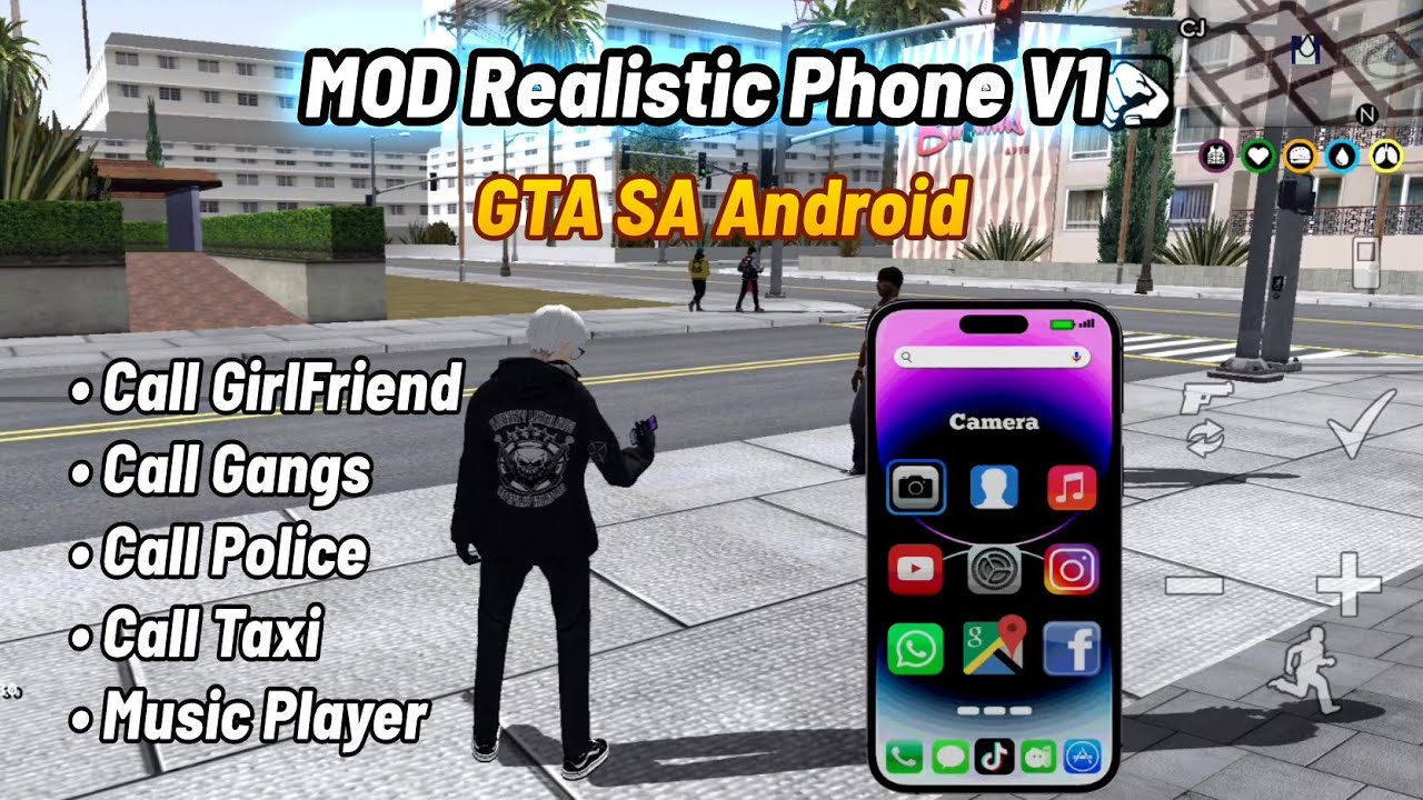 MOD Realistic Phone V.1 2023 | Realistic Fitur Final | GTA SA Android ...