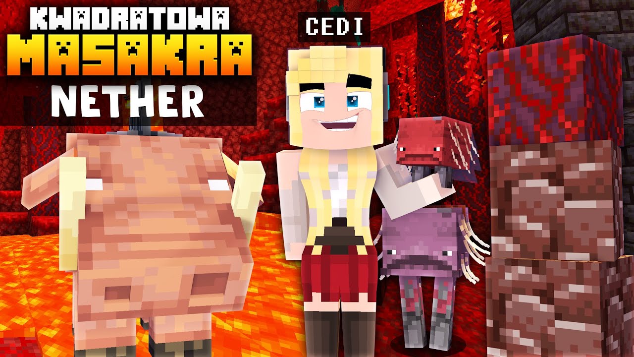 WŁAMALIŚMY SIĘ do NETHERU 😱 KWADRATOWA MASAKRA | Cedi Minecraft - YouTube