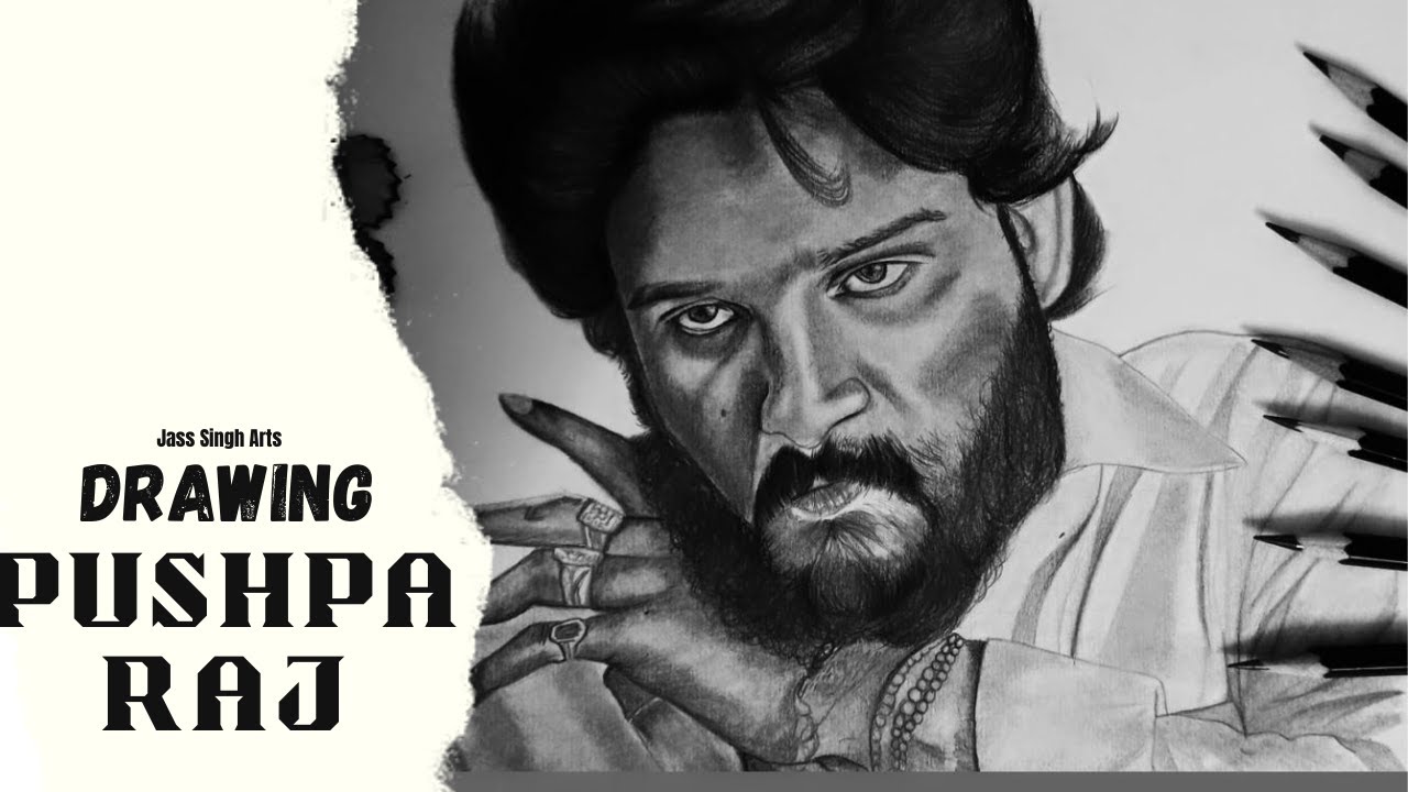 *PUSHPA RAJ* Drawing 🎨 | Drawing Allu Arjun | Pushpa - YouTube