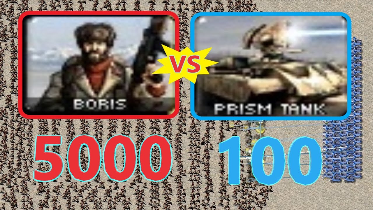 5000 Boris vs 100 Prism Tanks - Red Alert 2 - YouTube
