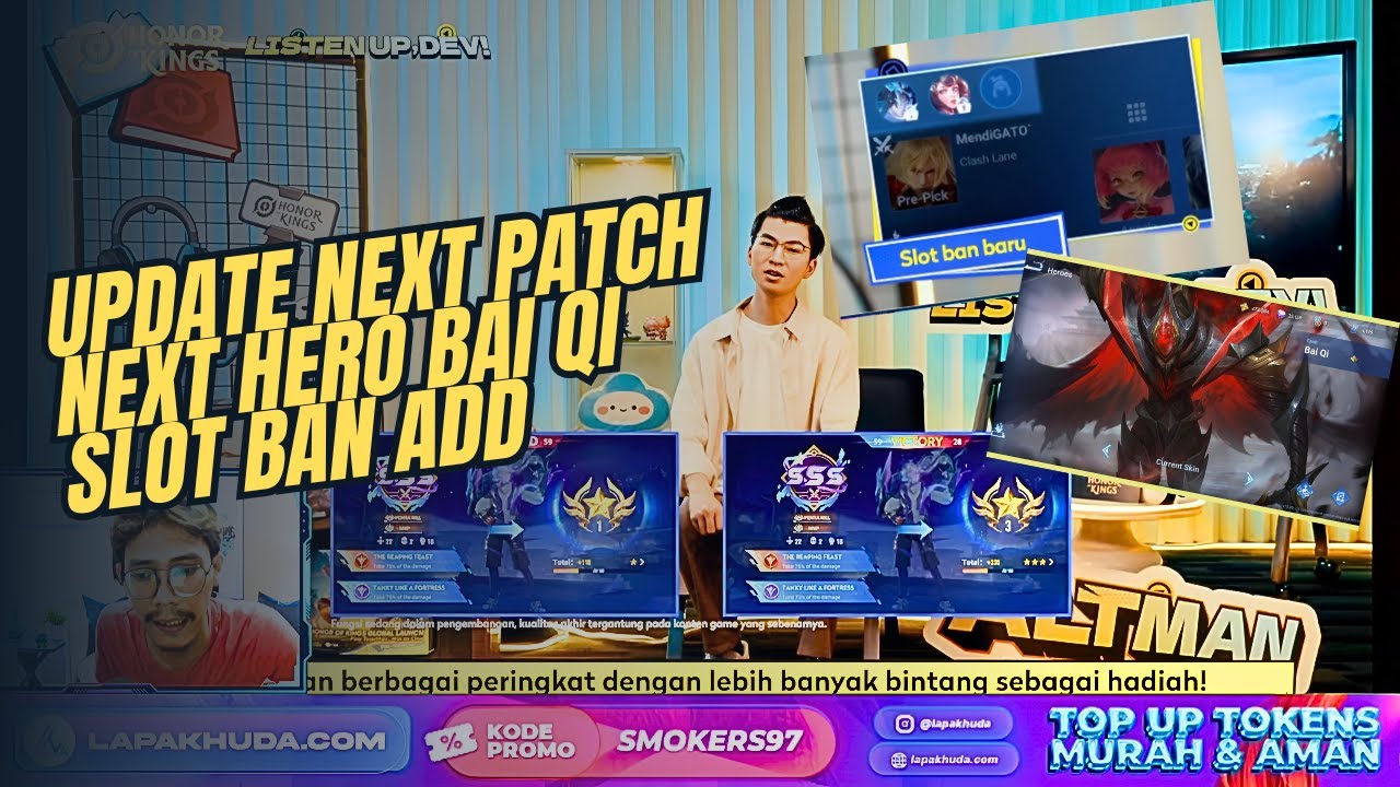 Next Patch HOK Global Walau Kalah Dapat Bintang | Bai Qi Next Hero | Slots Ban Add - Honor of ...
