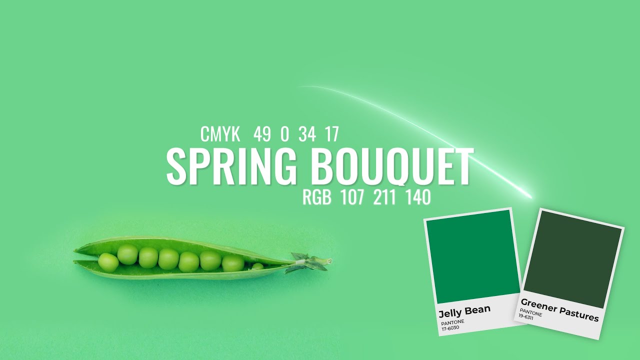 Pantone Spring Bouquet, Jelly Bean, Greener Pasture. Shades of green ...