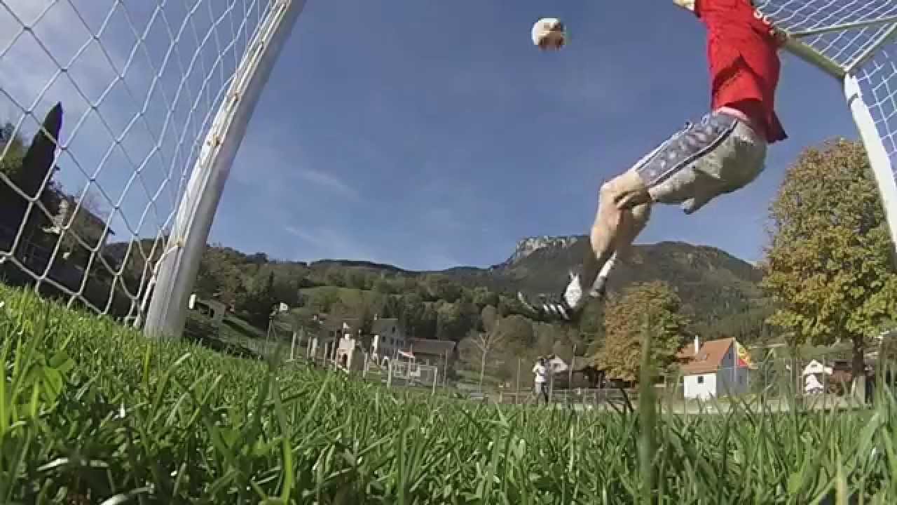 GoPro camera inside football goal in Oberschan, switzerland - YouTube