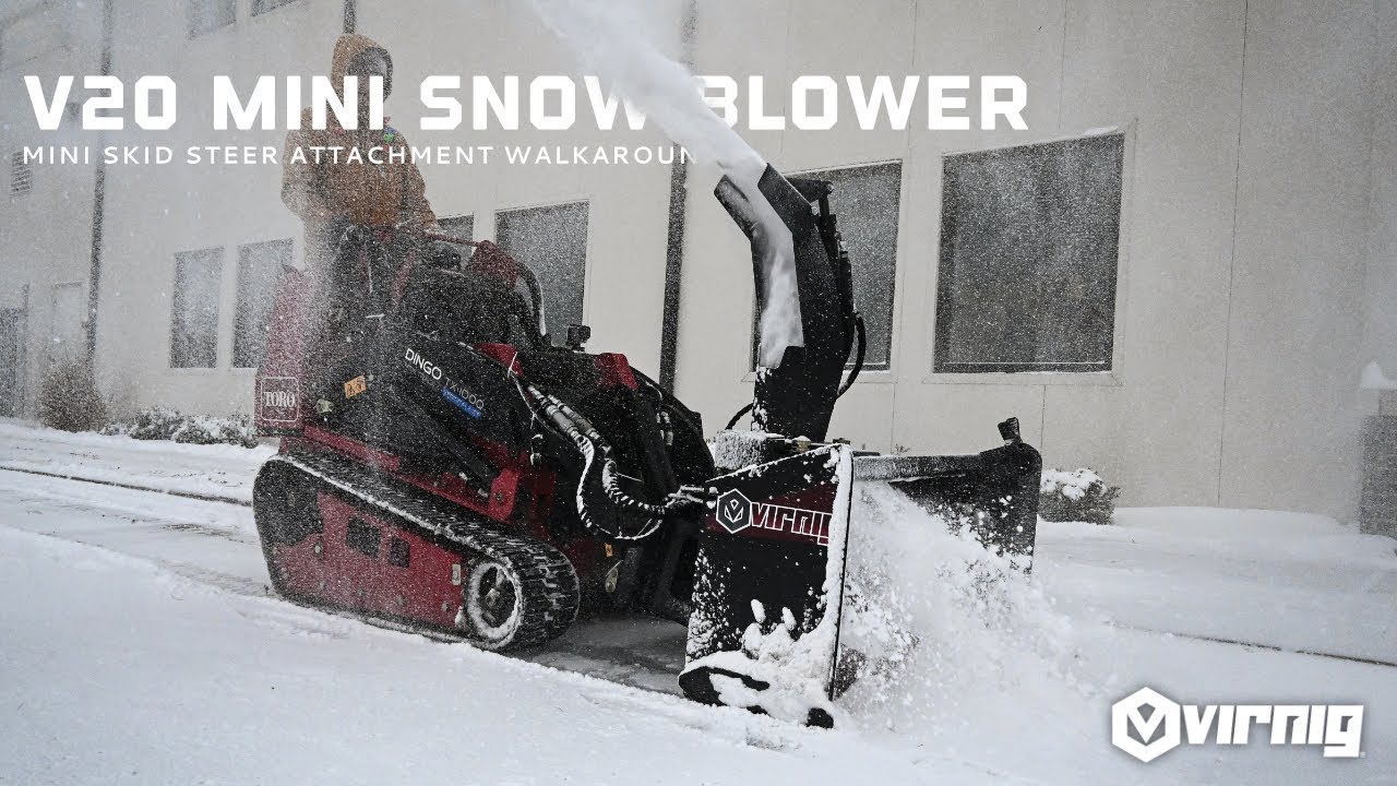 V20 Mini Skid Steer Snow Blower Walkaround | Mini and Mighty Snow ...