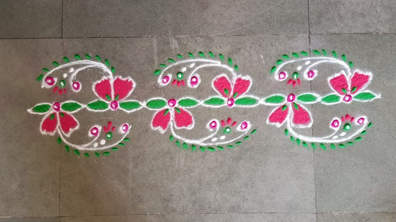 Very Good And Easy.. Tipkyanchi Border Rangoli Design...13*12 Dots ...