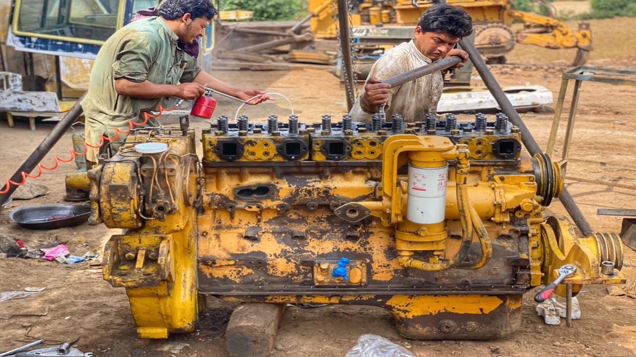 Amazing Rebuilding 6 Cylinder Monster Engine Of Komatsu Bulldozer ...
