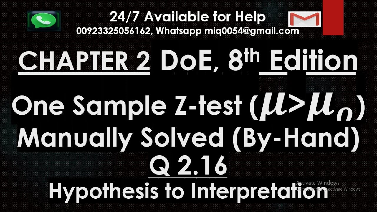 One sample Z test manually solved z test in minitab - YouTube