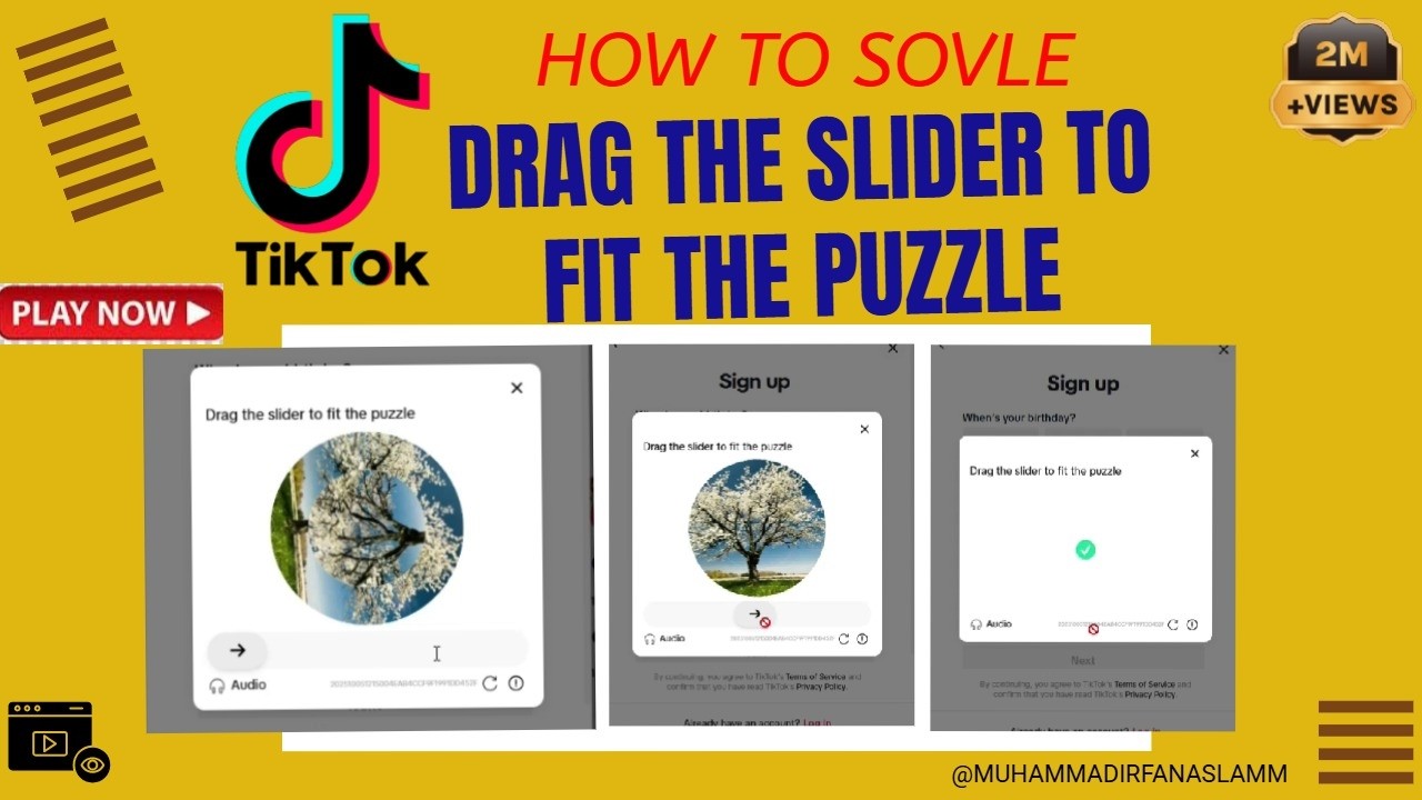 How To Solve Tiktok Login Problem "Drag the Slider to fit the puzzle ...