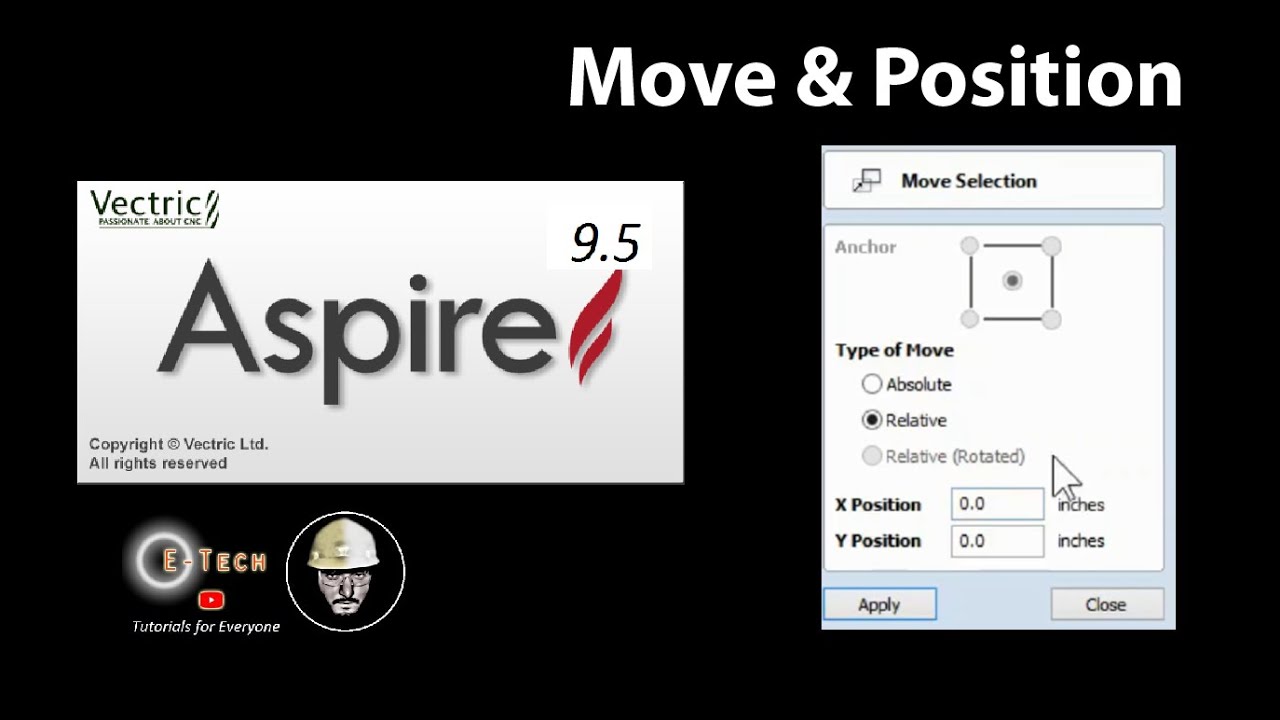Aspire 9.5- MOVE Objects | CNC Wood carving software - YouTube