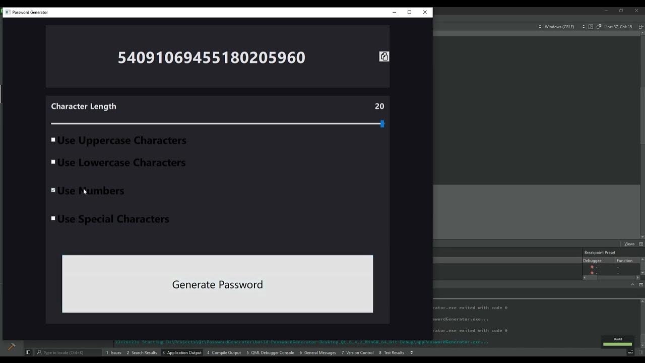 Simple Password Generator in QT - YouTube