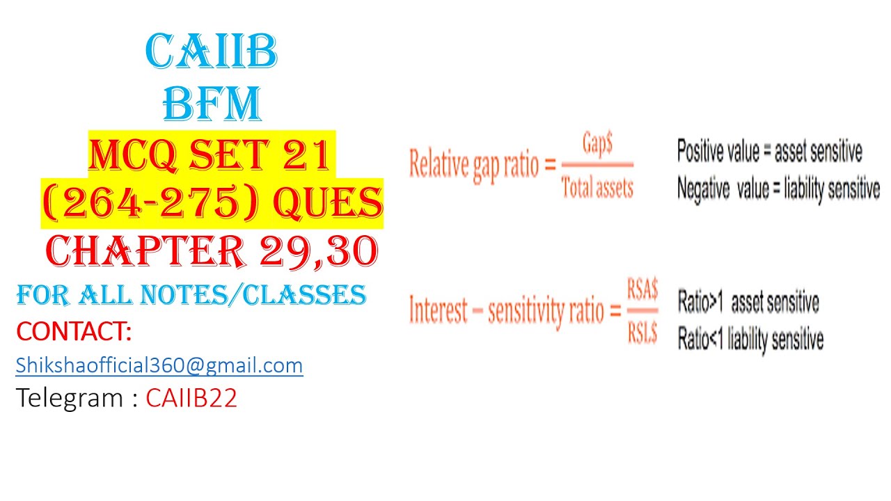 MCQ SET 21 #BFM #CHAPTER 29,30 #caiib - YouTube