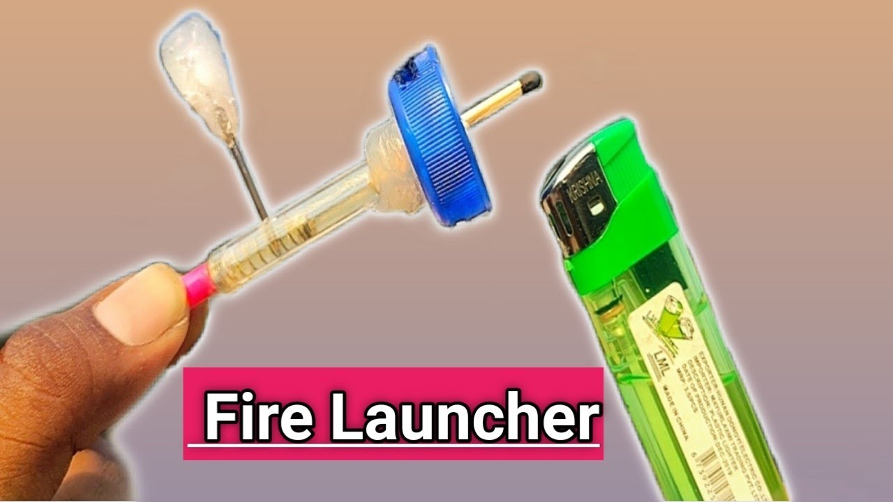 How To Make Matches Stick Fire Launchers , Home Made Fire Thrower Using ...