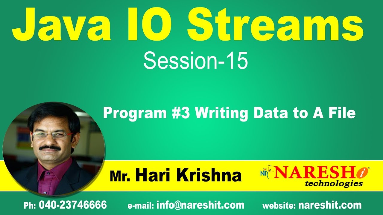 IO Streams | Session 15 | Program #3 | Writing Data to A File | by Mr ...