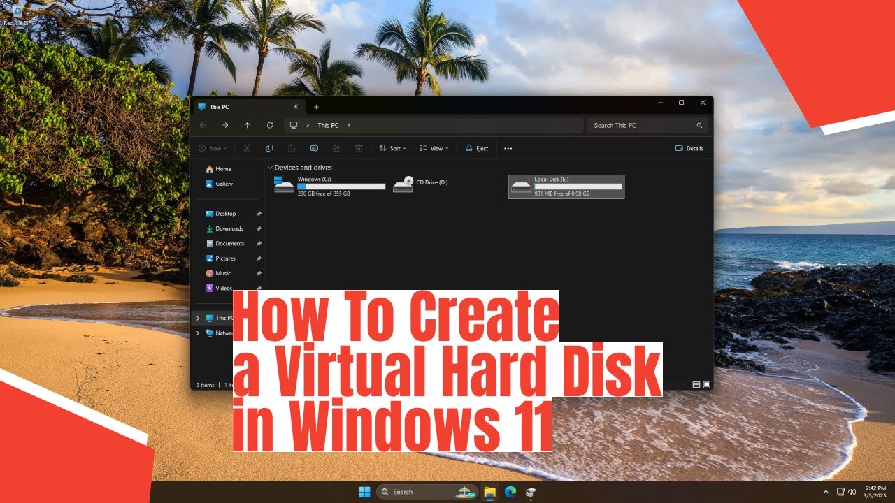 How To Create a Virtual Hard Disk in Windows 11 - YouTube