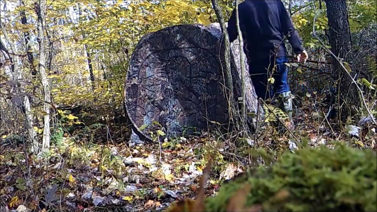 Folding a spring loaded ground blind - YouTube