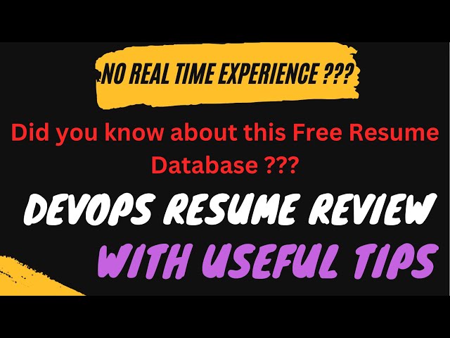 Free Resume Database For