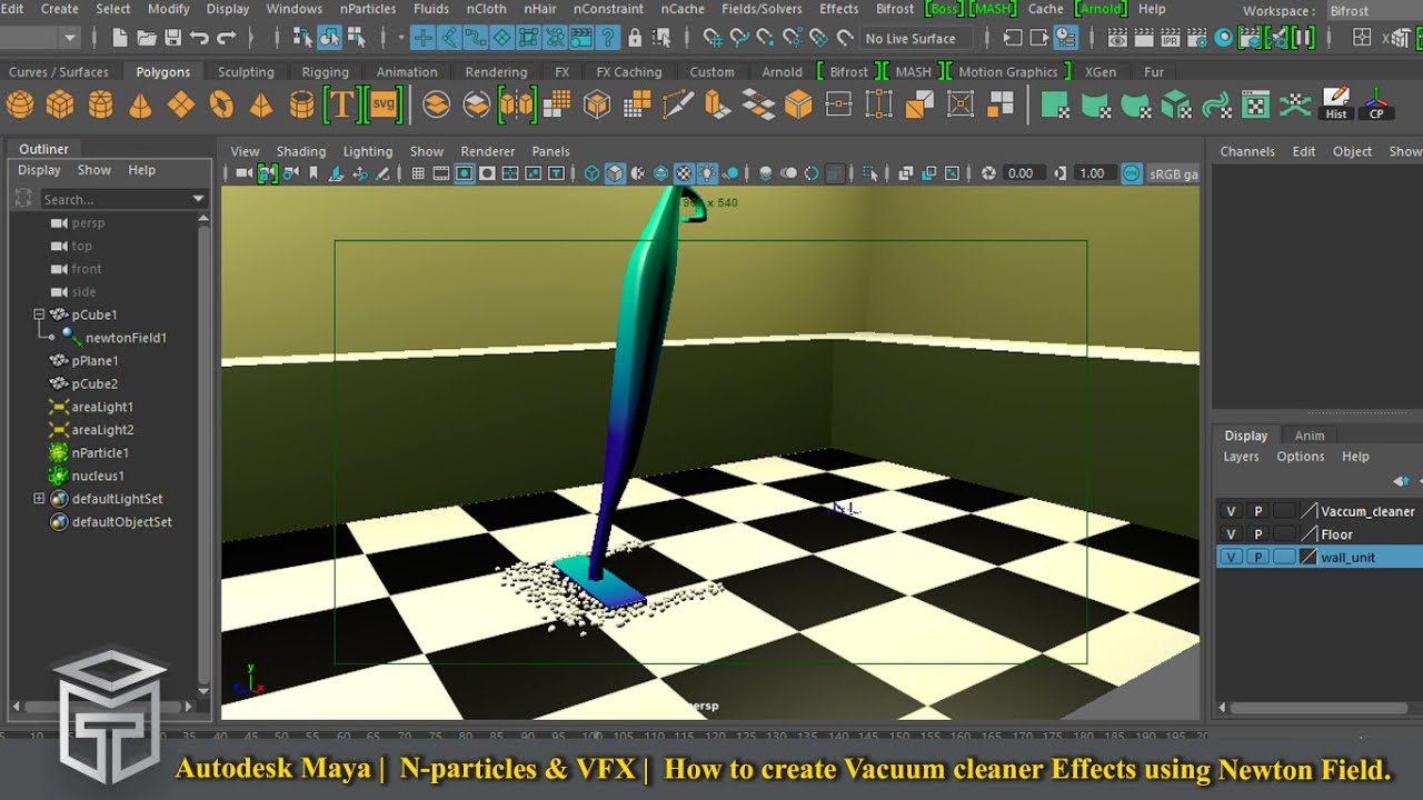 Autodesk Maya | Nparticles & VFx| How to create a vacuum cleaner using ...