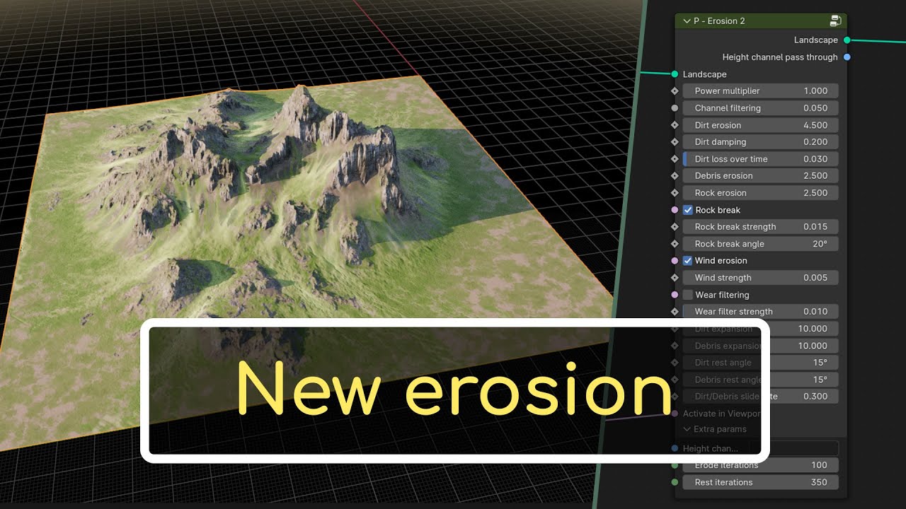 New erosion node, artistic sky, presets and more - YouTube