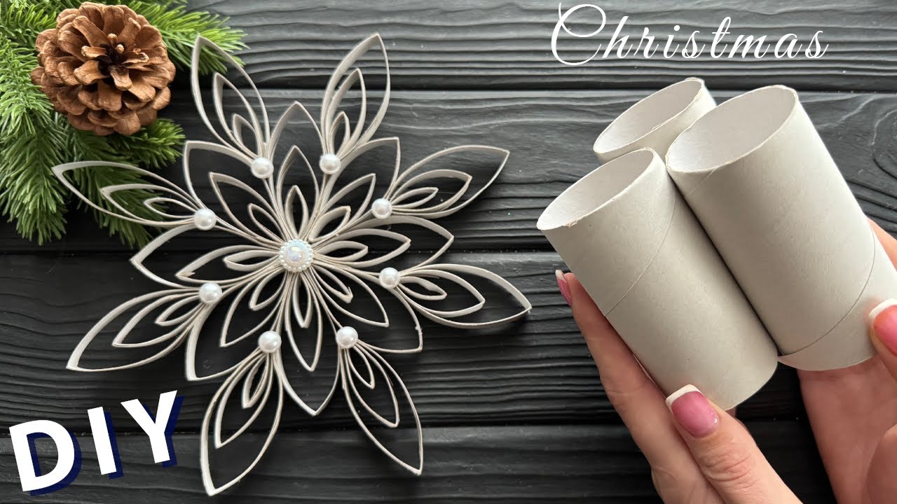Easy Paper Snowflake Toilet Paper Roll Winter Ornaments Tutorial - YouTube