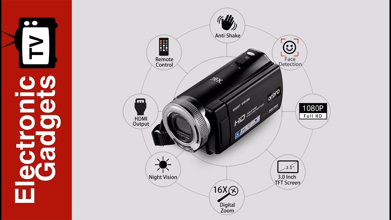 Ordro V12 HD Digital Video Camera with 20MP Pictures, 1000mAh - YouTube
