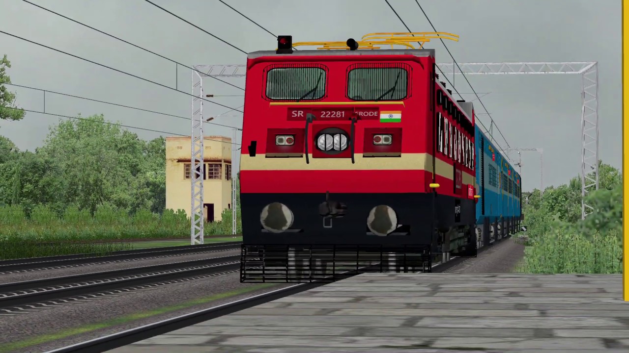 MSTS Indian Railways New ED WAP4 22281 with New ICF Rake at Nileshwar ...