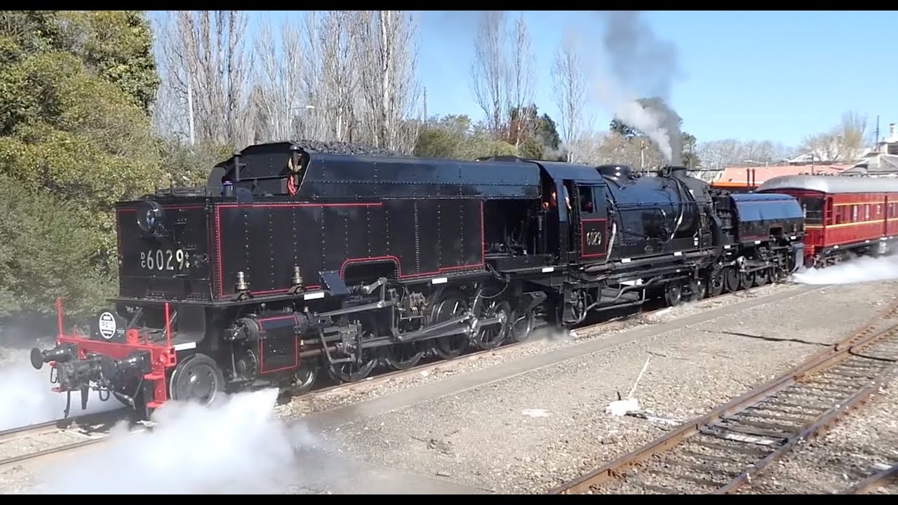 Australian Steam Trains Garratt 6029 At Moss Vale Youtube