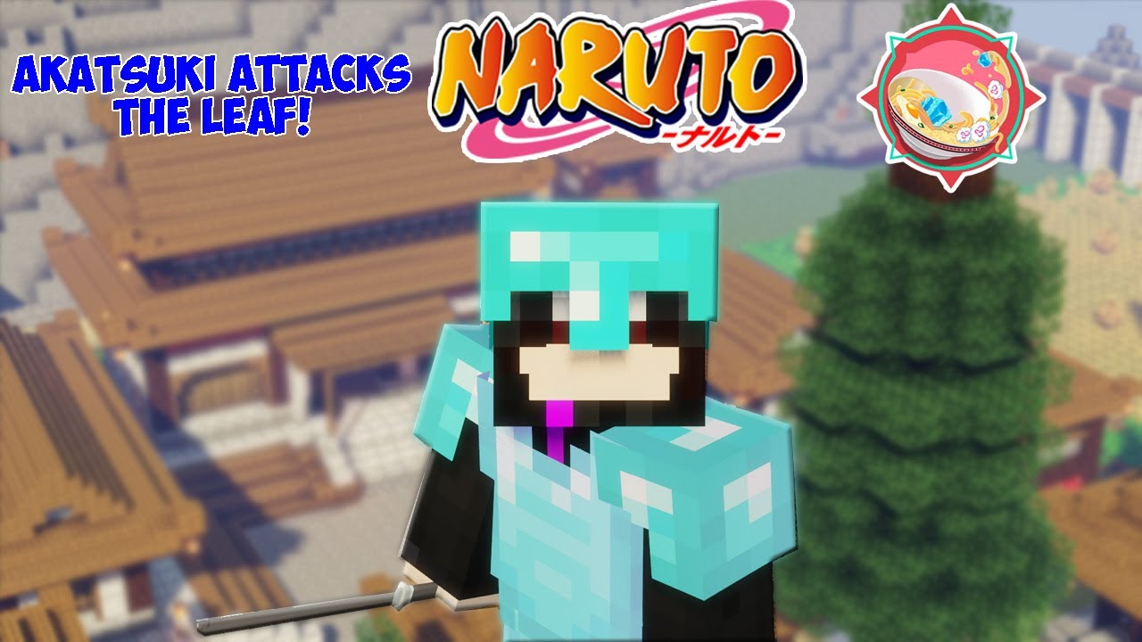 Akatsuki Attacks the Leaf Village! IceeRamen Naruto Mod Minecraft SMP - YouTube