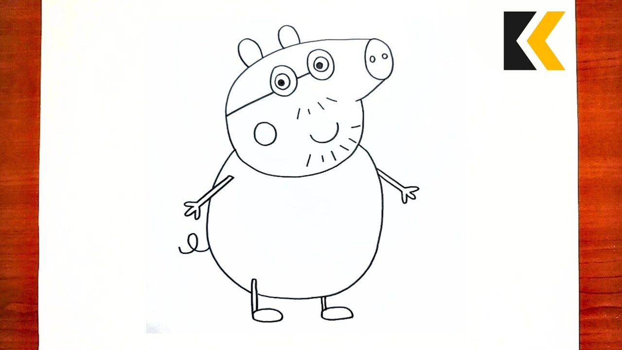 How To Draw Daddy Pig | Draw Peppa Pig Characters Easily - YouTube