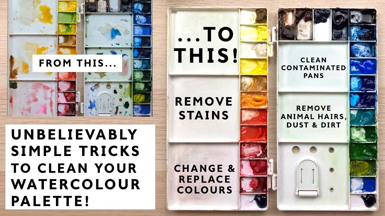 Unbelievably Simple Tricks To Clean Your Watercolour Palette! - YouTube