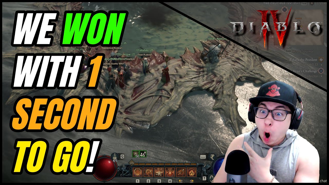 Diablo IV - Insane First World Boss Fight - Clutch win with 1 second ...
