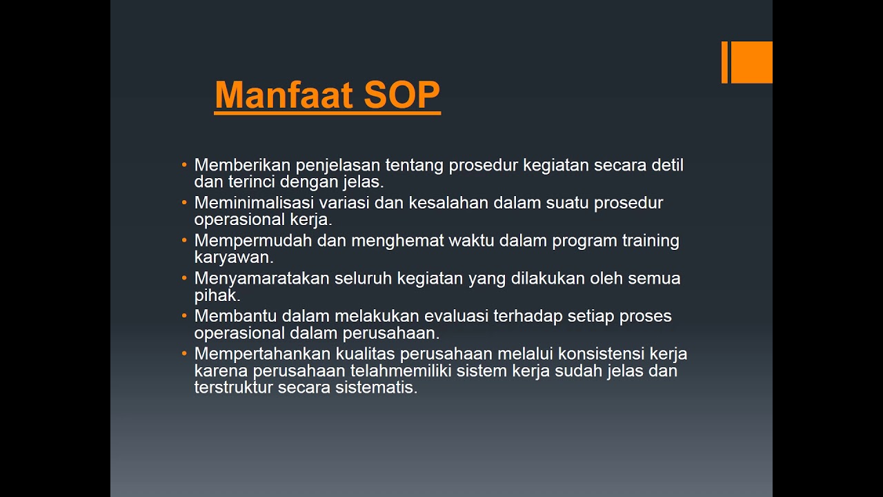 Materi Standar Operasional Prosedur SOP revisi - YouTube