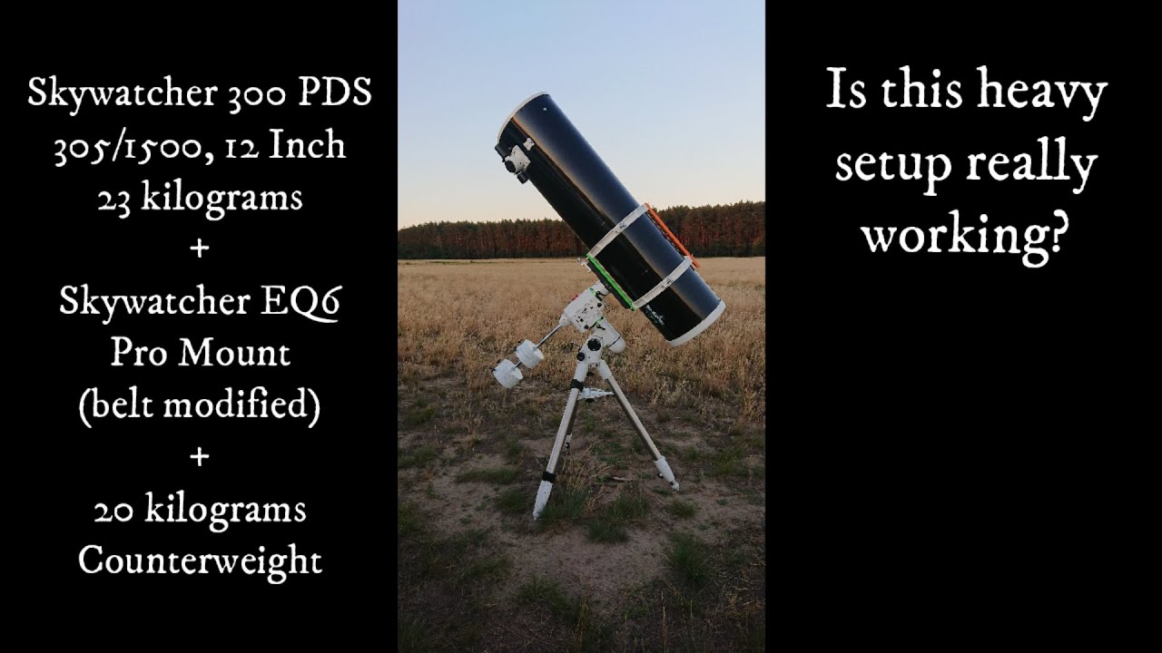 Skywatcher 12" (305/1500) on EQ6 Pro (belt modified) mount with asiair ...