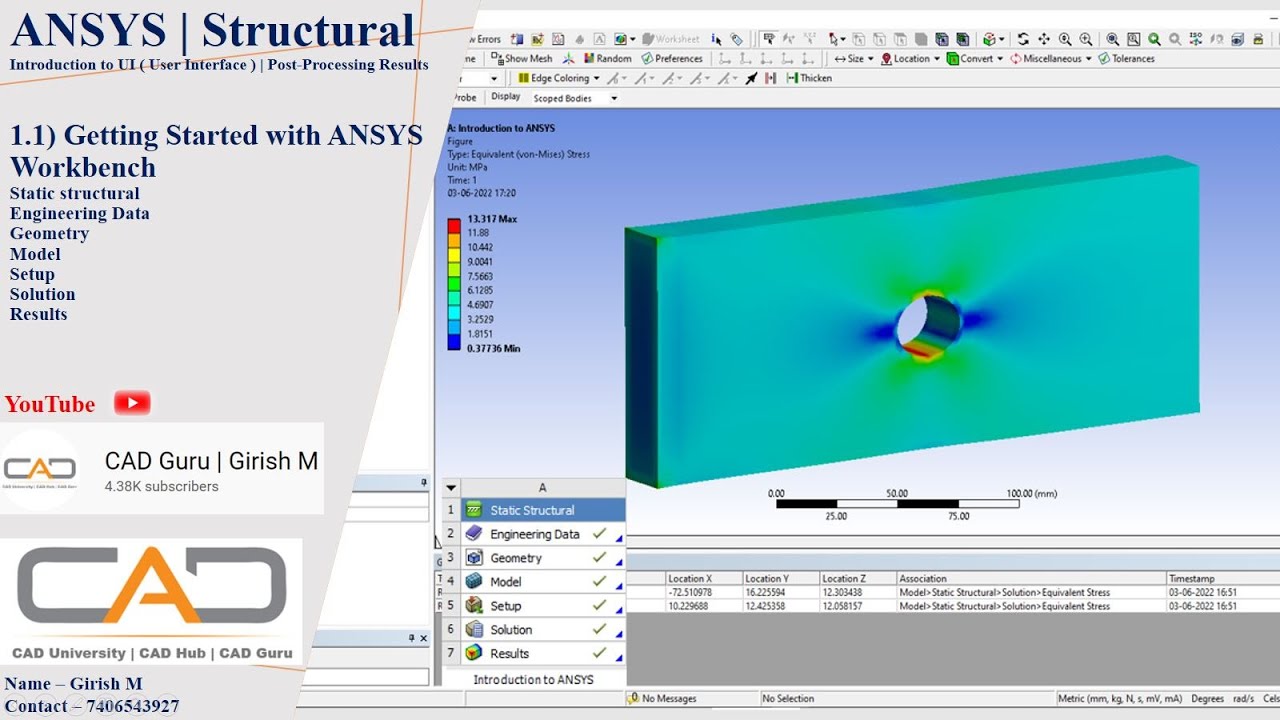 1.1) Getting Started with ANSYS Workbench | Introduction to ANSYS ...