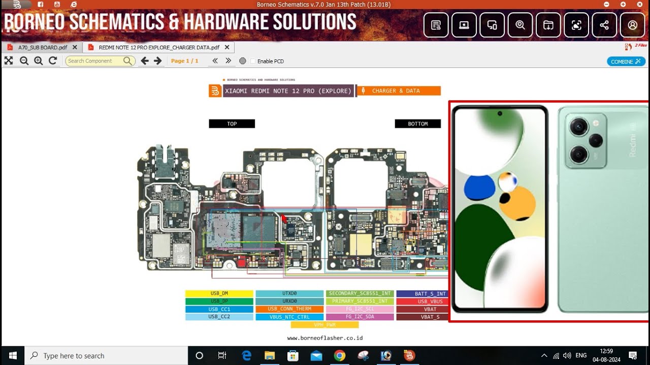 XIAOMI REDMI NOTE 12 PRO (EXPLORER) CHARGER & DATA FULL SECTION Diagram ...