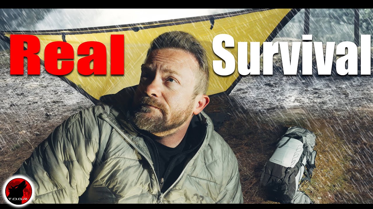Wilderness Survival with Minimal Gear : Cold Wind & Rain Survival - YouTube