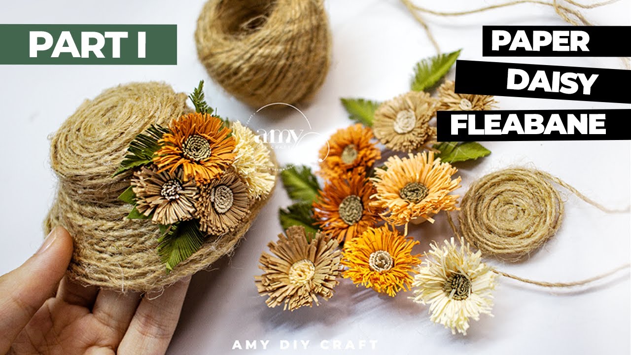 DIY How to make Small Paper Flowers, Paper Daisy Fleabane (Part 1/2 ...