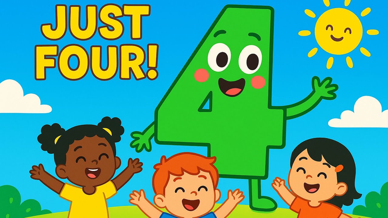🎉 Just Four! 4| Learn Number 4 with Balloons, Animals & Friends | Fun ...