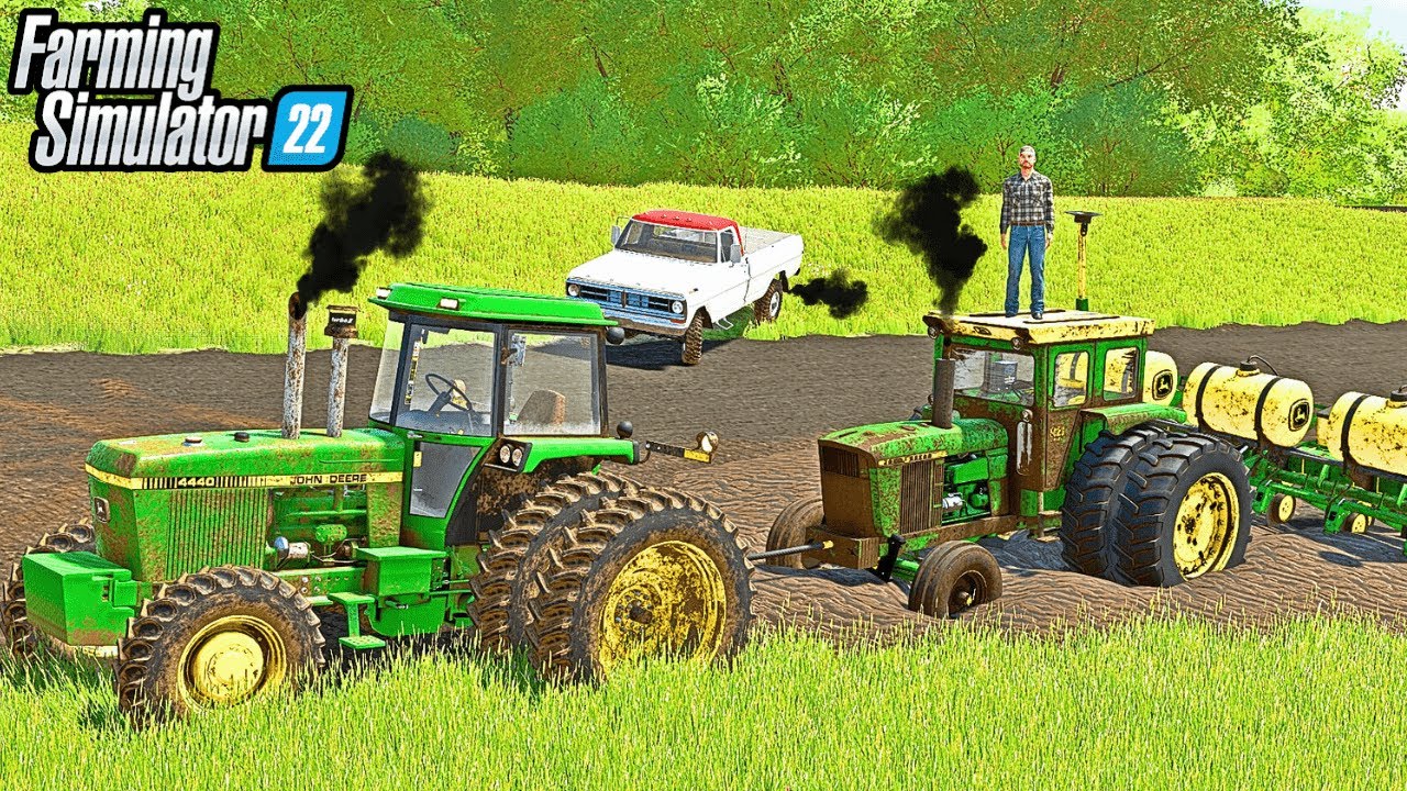 GETTING THE 5020 BURIED IN DEEP MUD | Farming Simulator 22 - YouTube